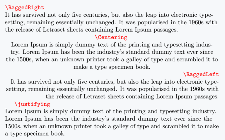 How to Align Text in LaTeX Like Left, Center, Right, and Justify
