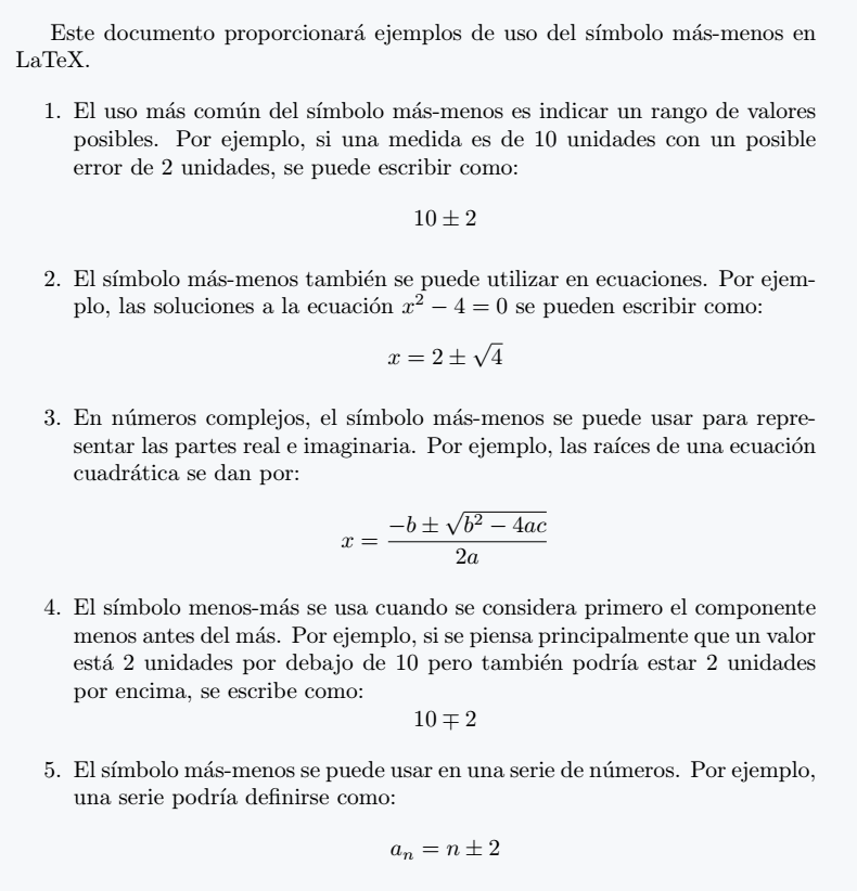 Mas Menos En LaTeX Physicsread