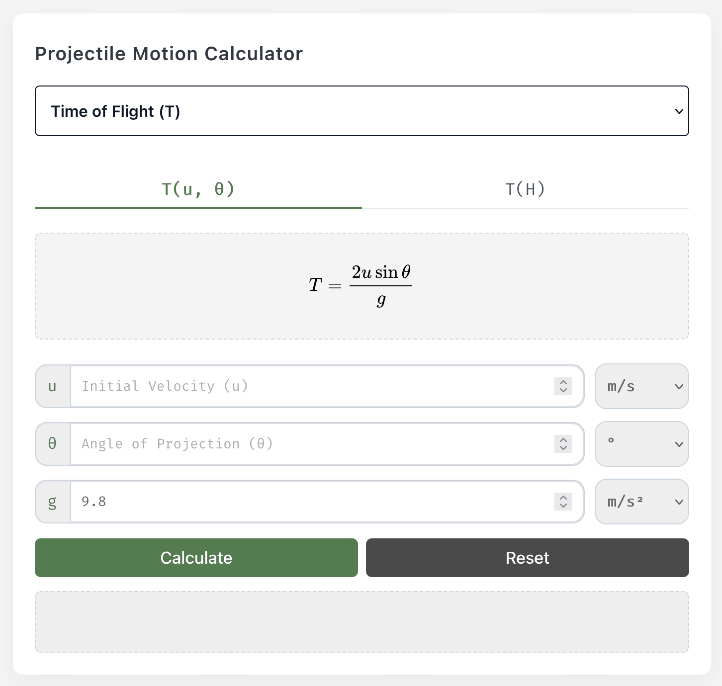 Projectile Motion Calculator | Time, Range & Height Solver