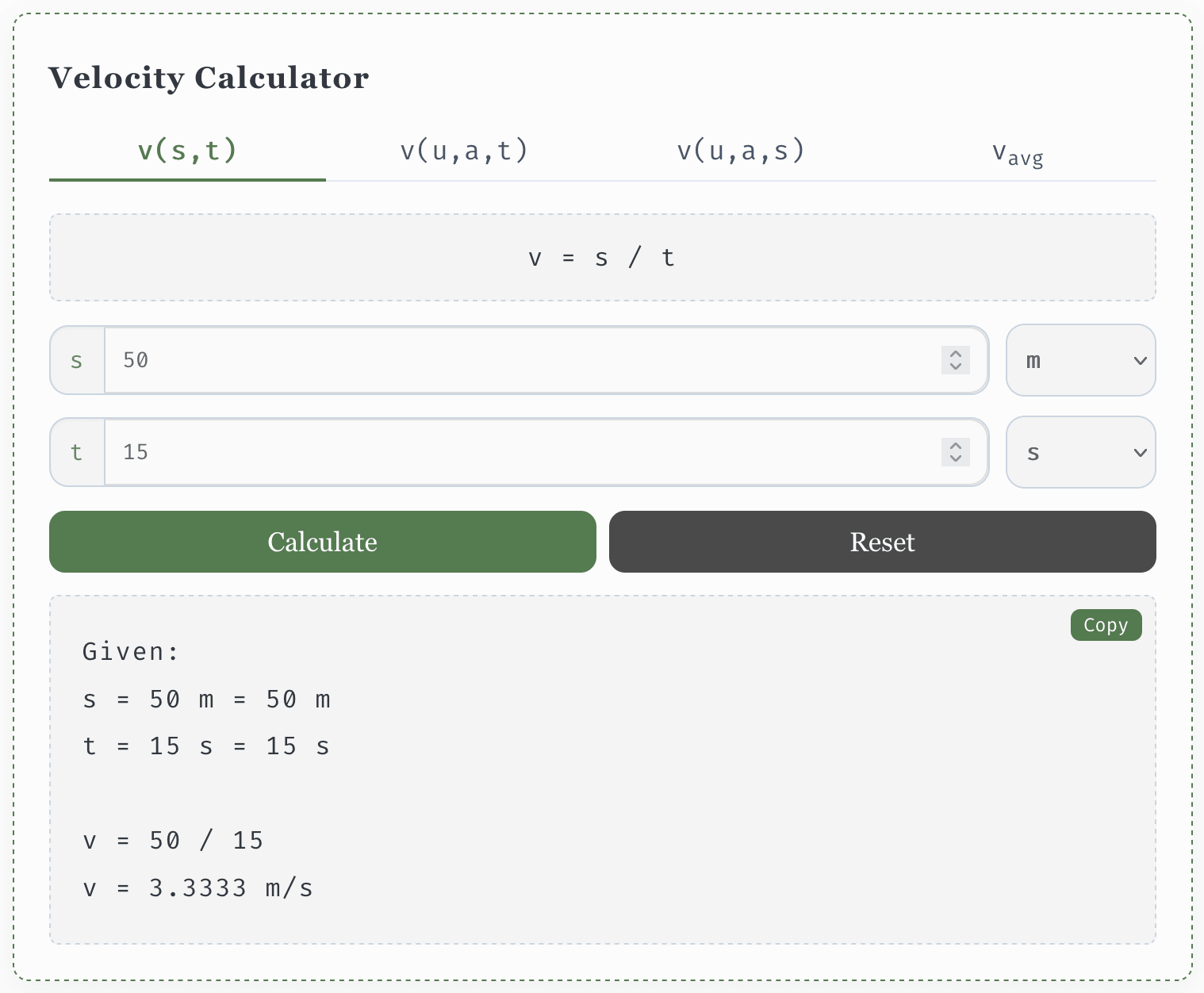 Advanced Velocity Calculator | Solve Motion Equations Instantly
